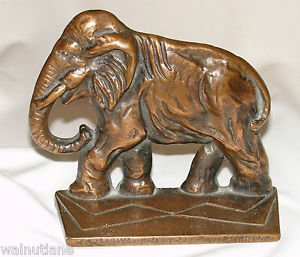 1920s Verona Solid Copper Elephant Statue Doorstop Bookend ...